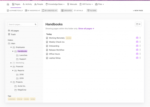 New pages overview | Papyrs Intranet Blog